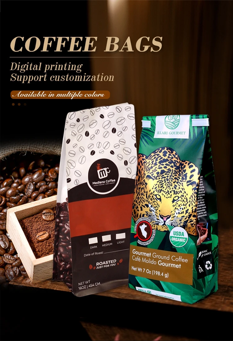 Custom Printed Coffee Beans Packaging Bags Plastic Food Packaging Bags ...