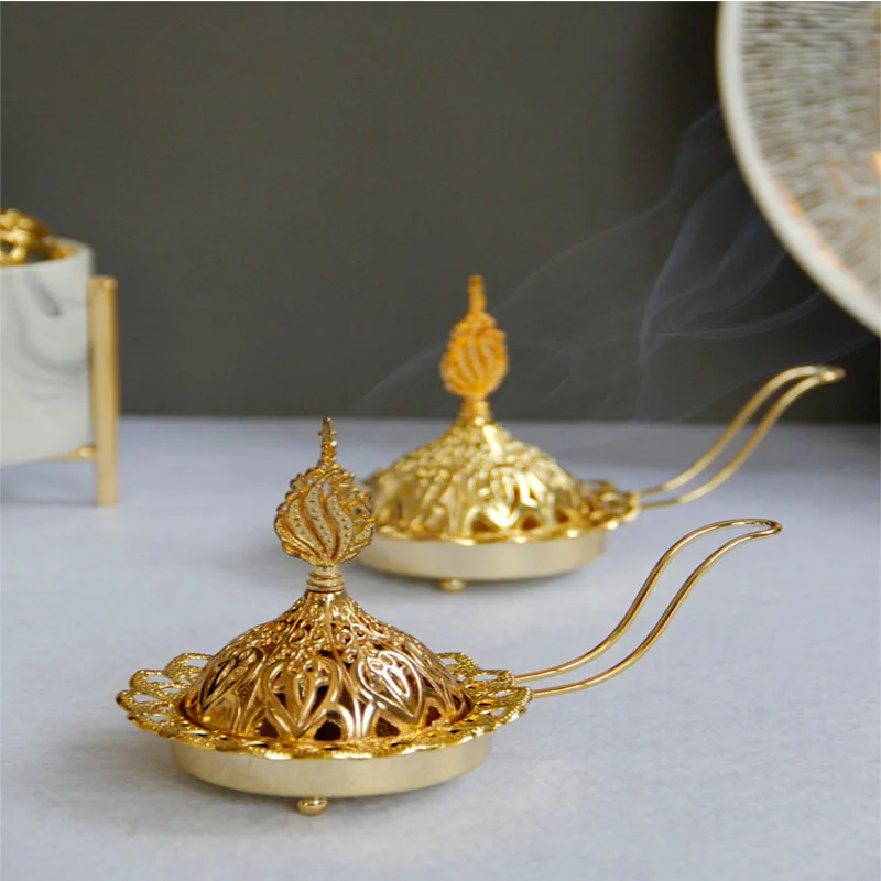 Wholesale Simple Modern Style Golden Metal Incense Burner Middle East ...
