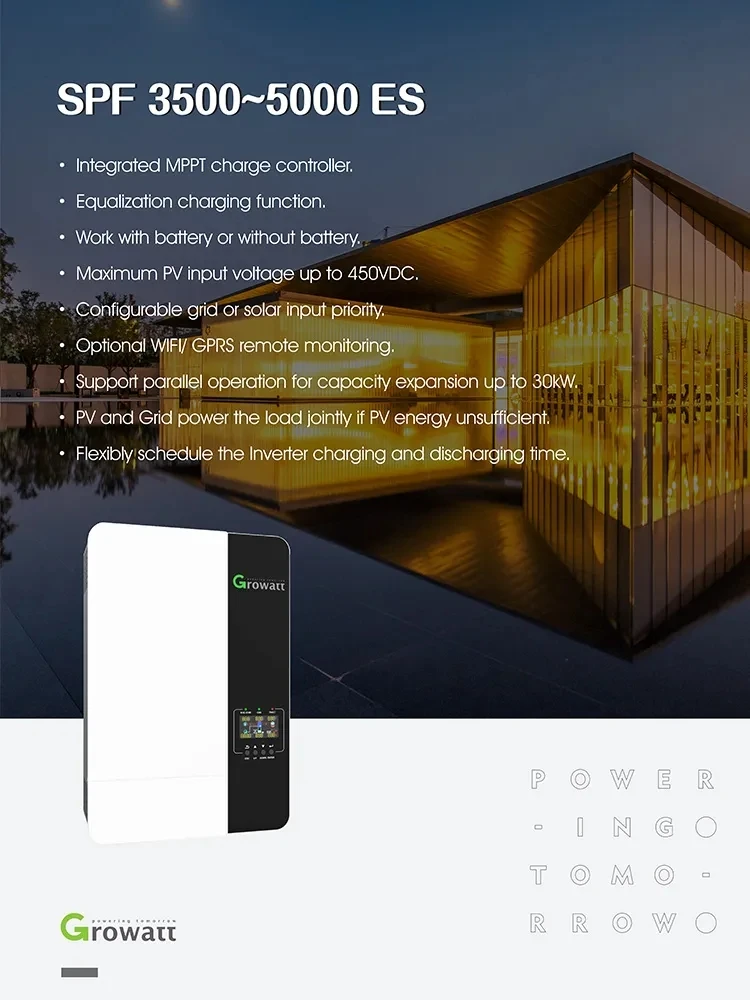 Growatt Inversor太阳能逆变器1000w 2000w 3000w 4000w 5000w逆变器12v 220v直流交流12v 24v至110v 220v Inv - Buy 太阳 ...