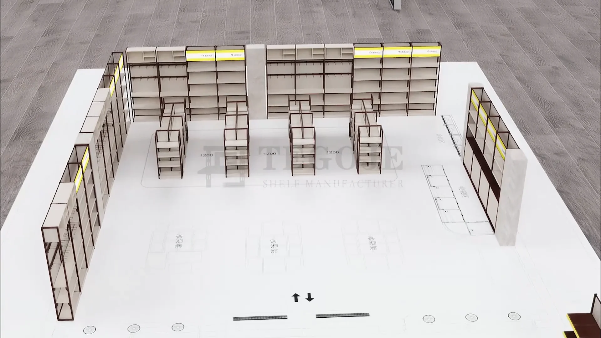 Kainice Store Shelves Retail Store Display Shelves Metal And Wooden ...