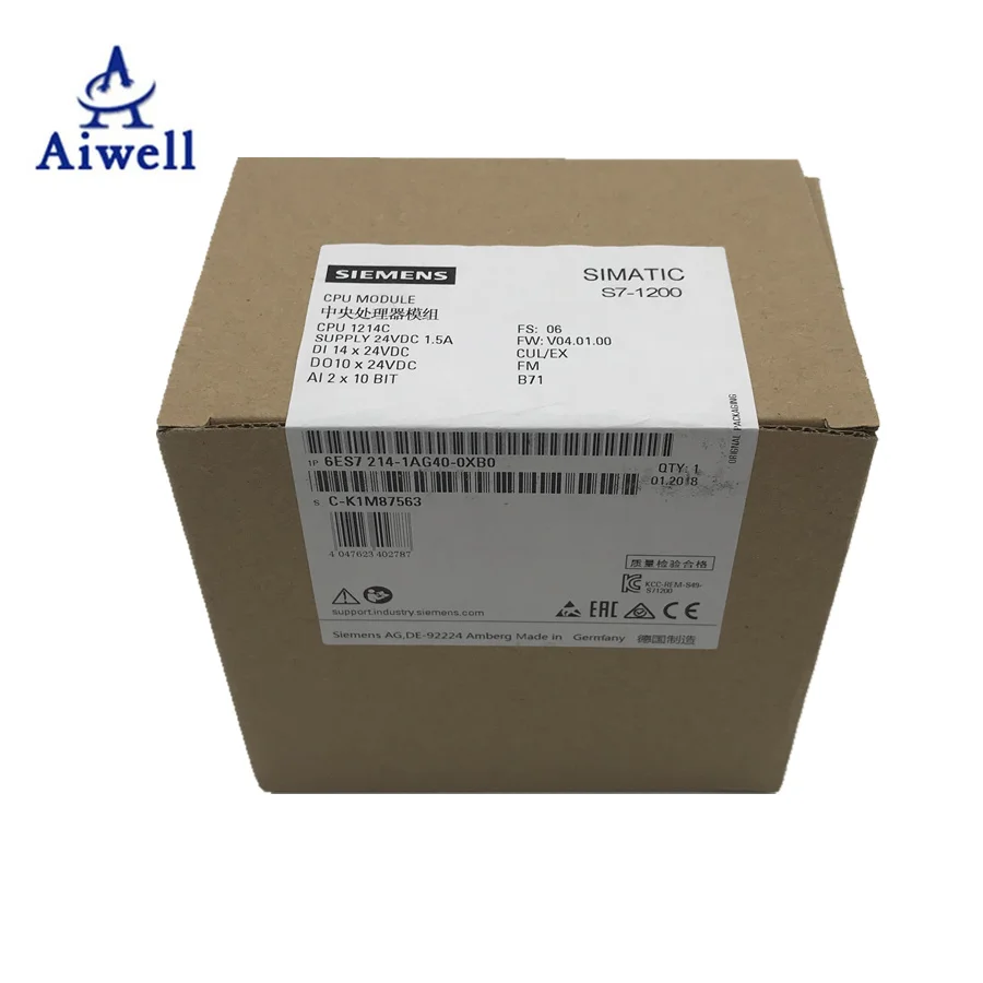 Orijinal Yeni Siemens S7 1200 Kompakt Cpu Plc Modülü 6es7214-1ag40-0xb0 ...