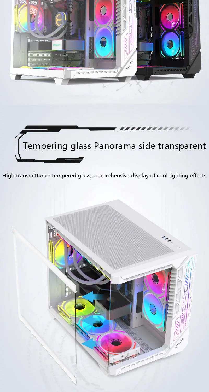 Esports Computer Case with ARGB Light Effects & Tempered Glass