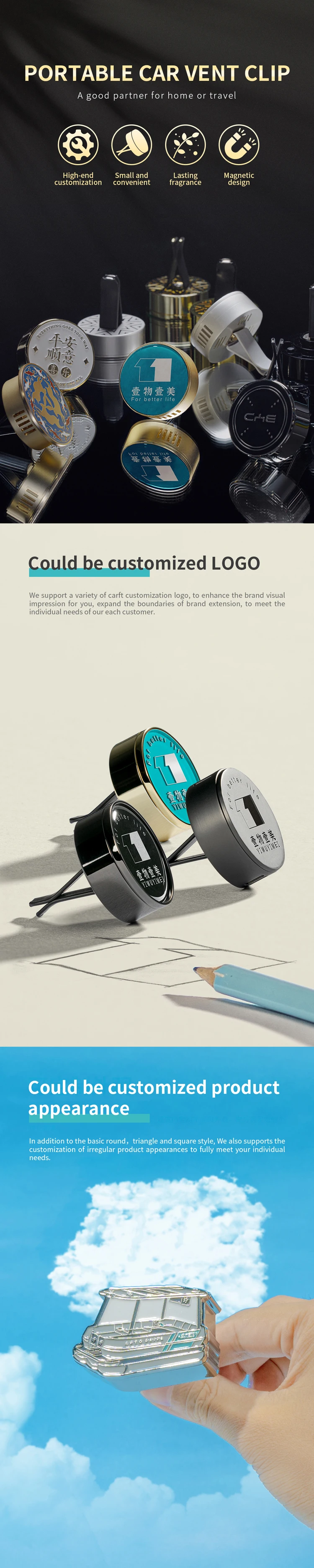 Shape and Customized Logo OEM ODM Car Clip Diffuser Car Diffuser ...