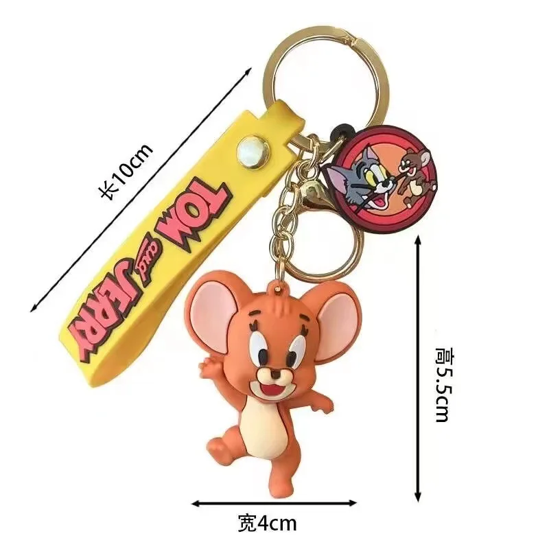 Cartoon Animated 3d Pvc Key Chain Rubber Cat And Mouse Key Ring Cute ...