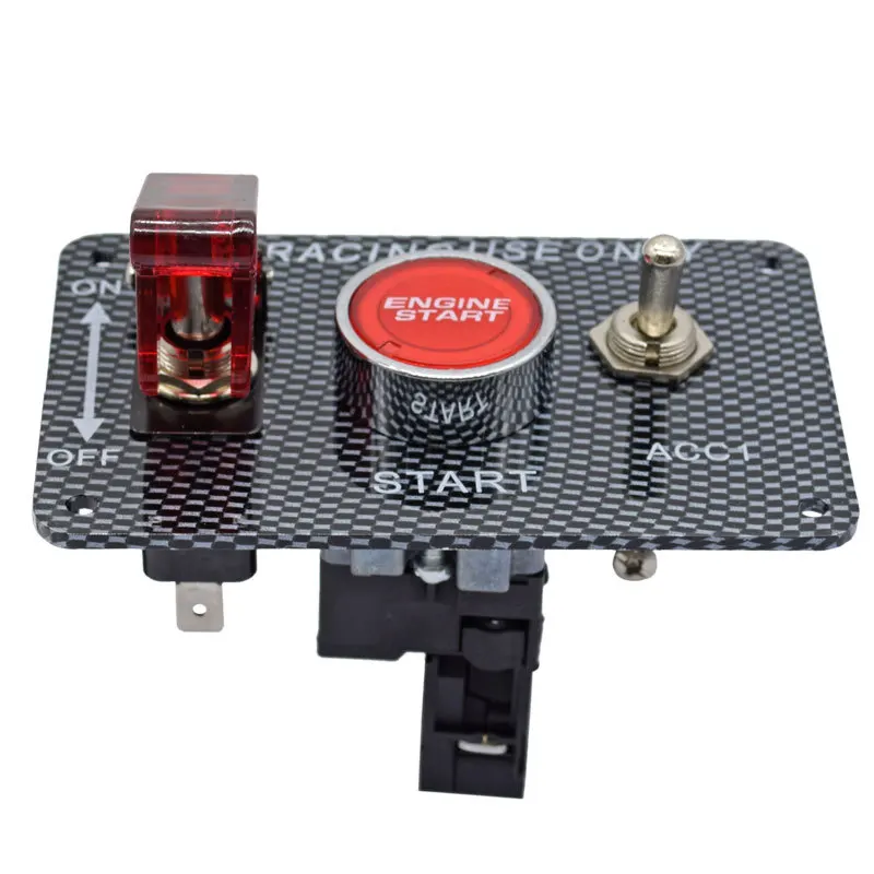 12v Race Car Toggle Ignition Engine Start Push Button Carbon Fiber ...