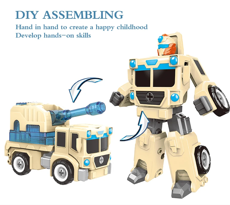 Military Take Apart Toy 2 in 1 - DIY Robot Deformable Car