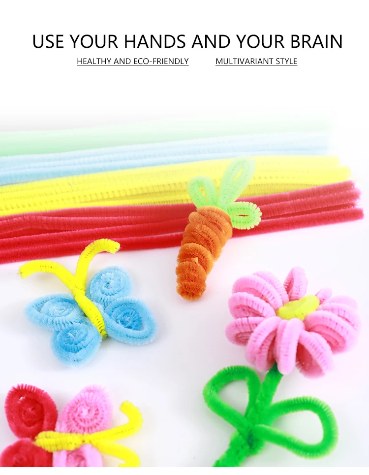 Green Pipe Cleaners Easy DIY Pipe Cleaner Art and Craft Kits 6mm X 12 ...