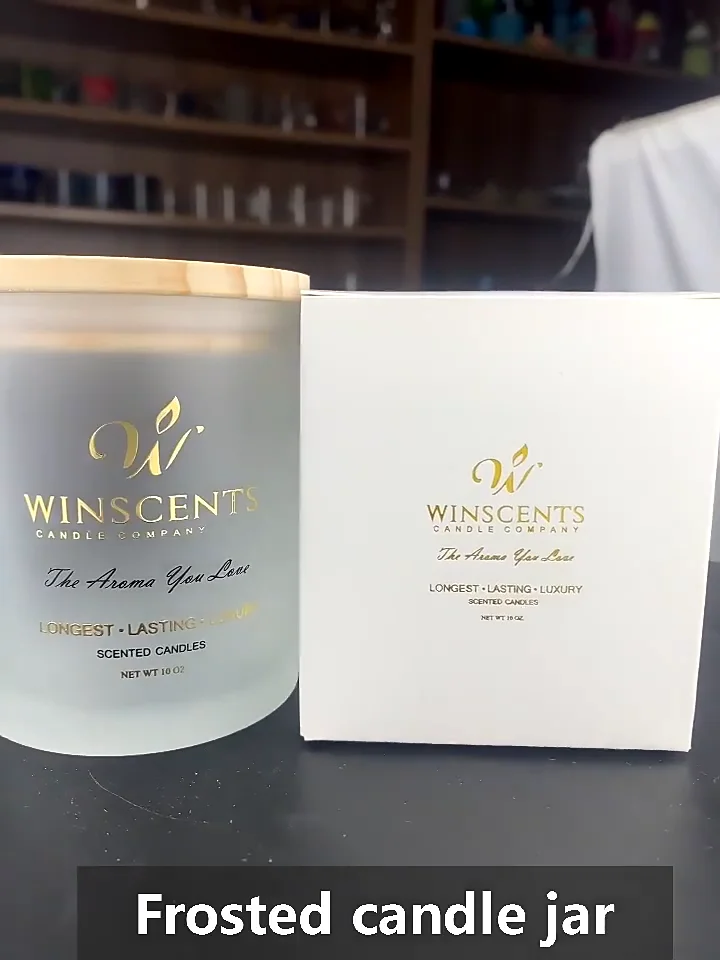 Custom Logo Labels Luxury 7oz 10oz 14oz Frosted White Thick Empty Glass ...