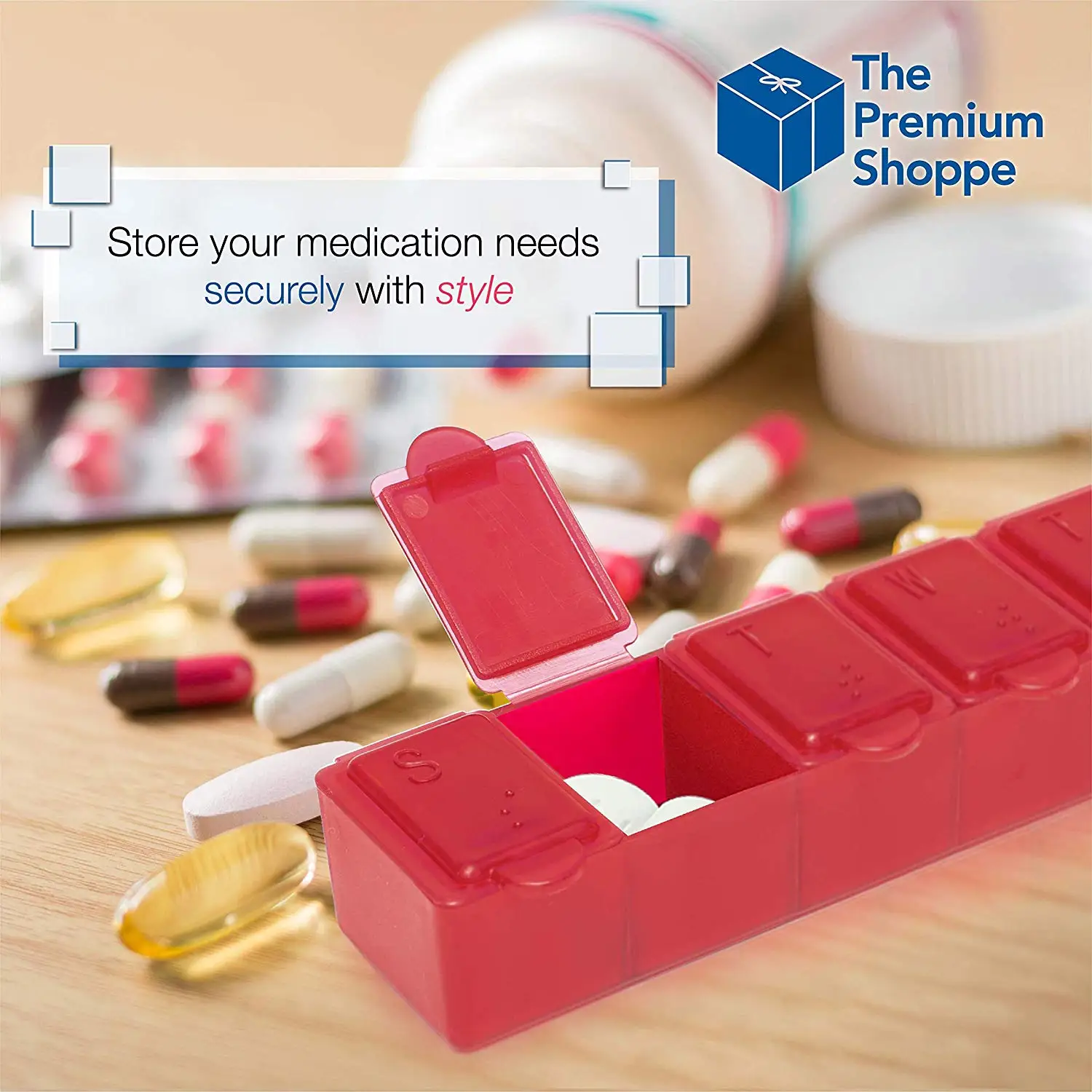 Customization Sliver 7 Compartments Pill Cases Medicine Container Pill ...