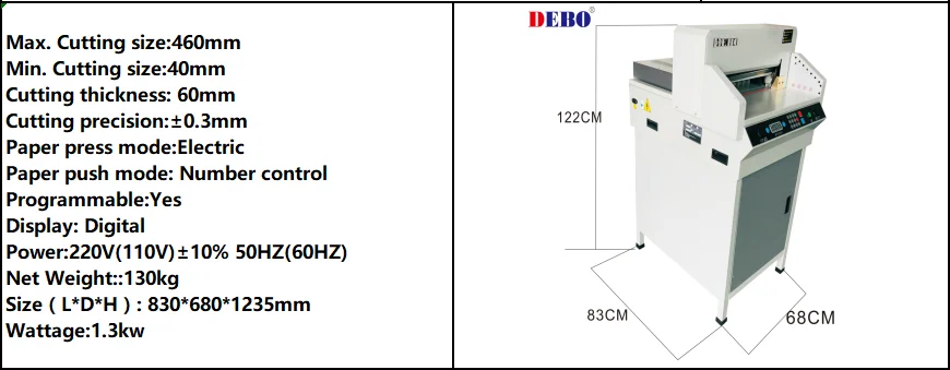 Db-4606r 18'' Automatic Programmable Paper Cutter Machine 460mm - Buy ...