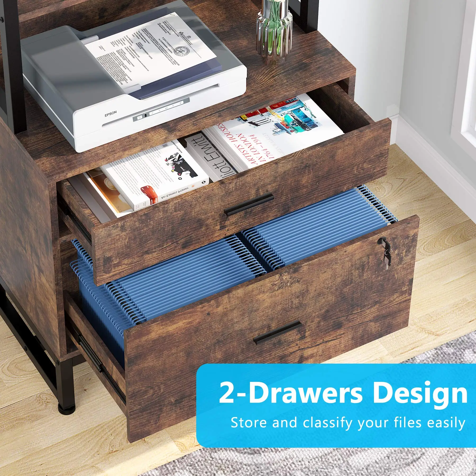 Tribesigns 2 Drawer File Cabinet - Versatile Storage Solutions