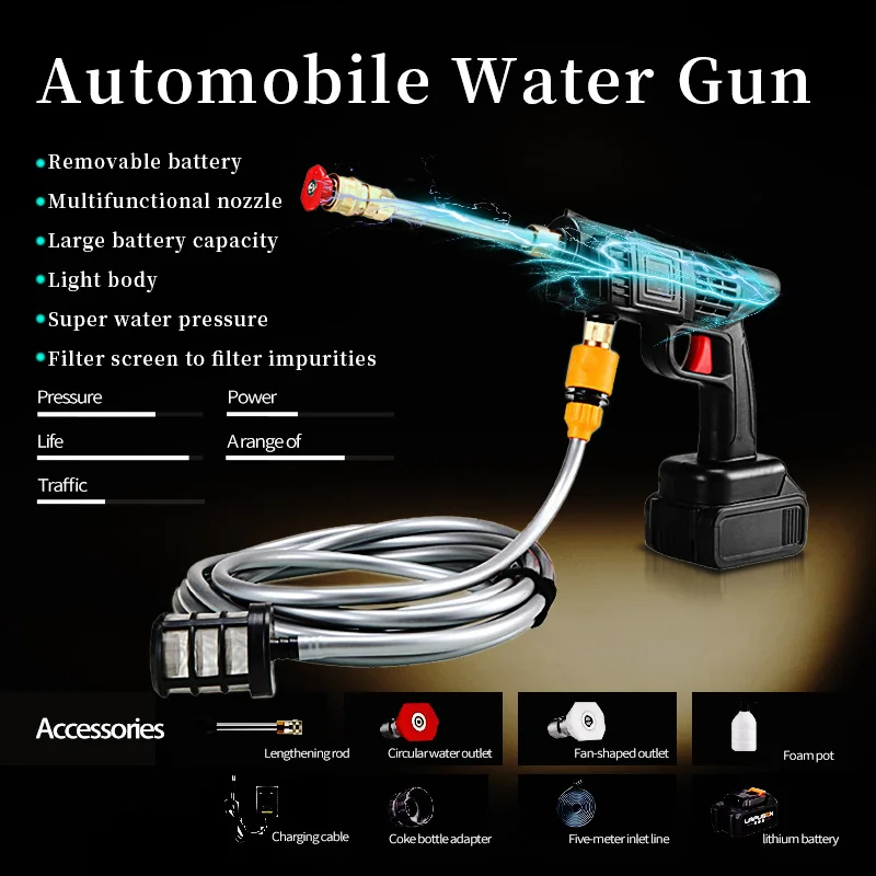 Multi Fonction Automatic Car Wash Spray Gun Foam Foam Mini Portable ...