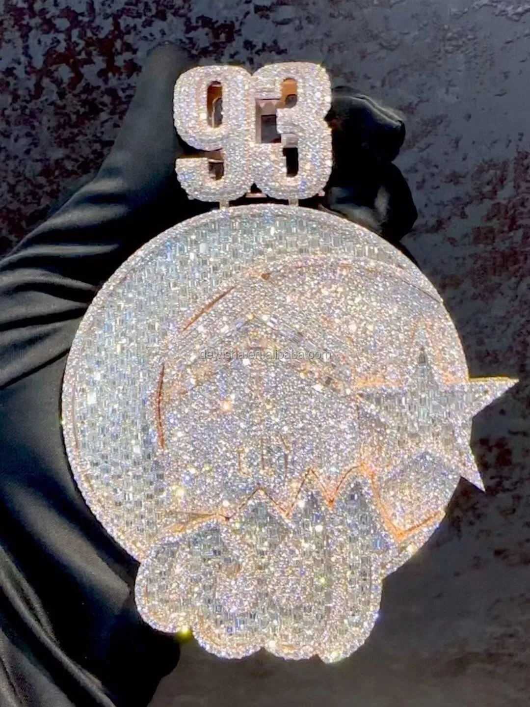 Factory Custom Round Iced Out Bust Down Name Letter Logo Pendant for ...