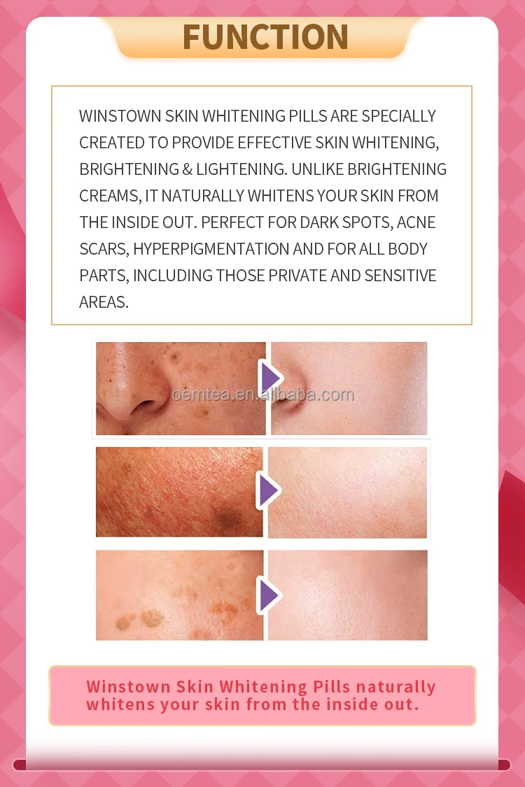 8000mg L-Glutathione Skin Whitening Tablets for Dark Spot Reduction ...