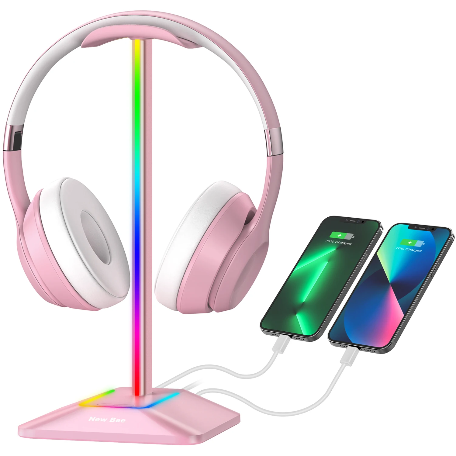 New Bee Wireless Gaming Headphone Rgb Led Holder Headphones Headset ...