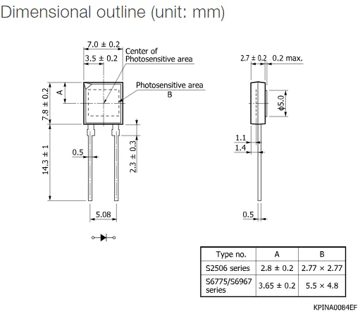 S2506-04 Si Pin Photodiode Hamamatsu Photonics Plastic Sip (single In ...