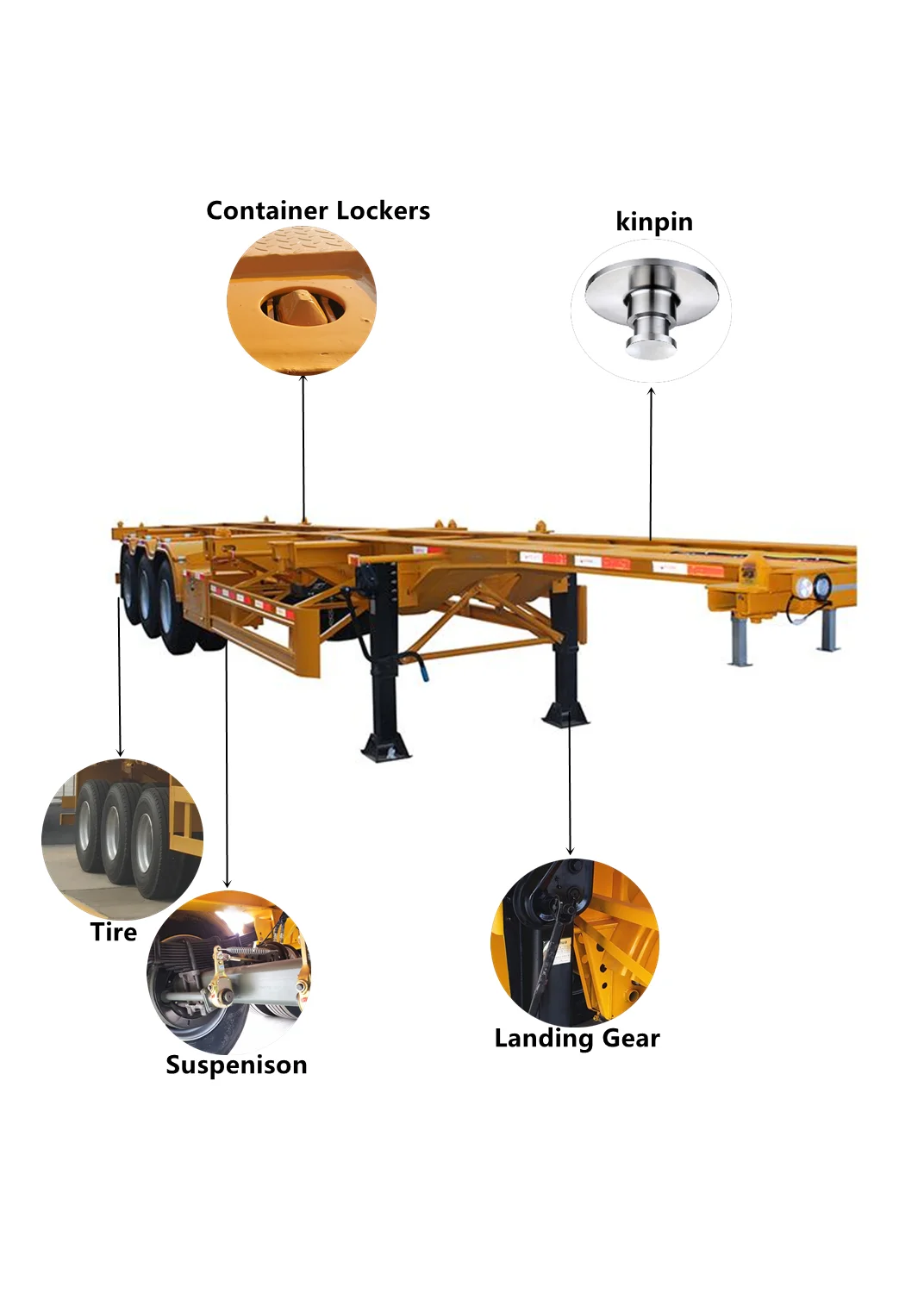 40ft Skeleton Trailer Chassis With Air Suspension 20ft 40ft Container ...