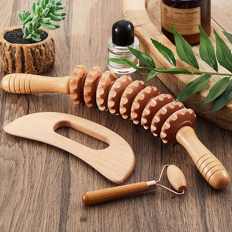 Factory OEM Wood Therapy Massage Tools Set - Back Massager