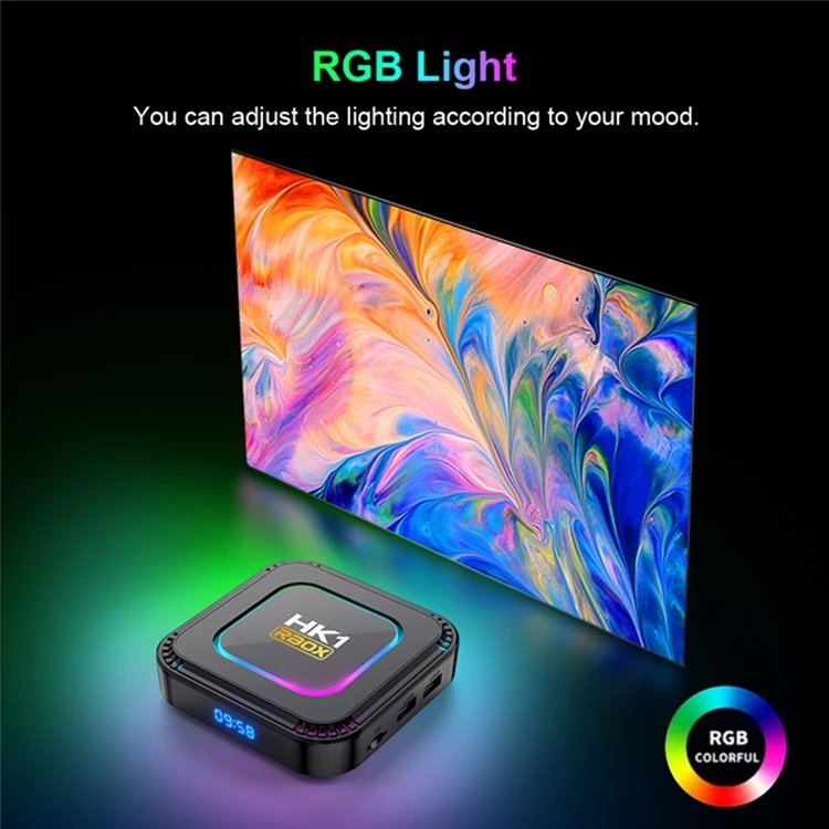 2023 RGB Light Android 13 TV Box HK1 Rbox K8 - 4K Set Top