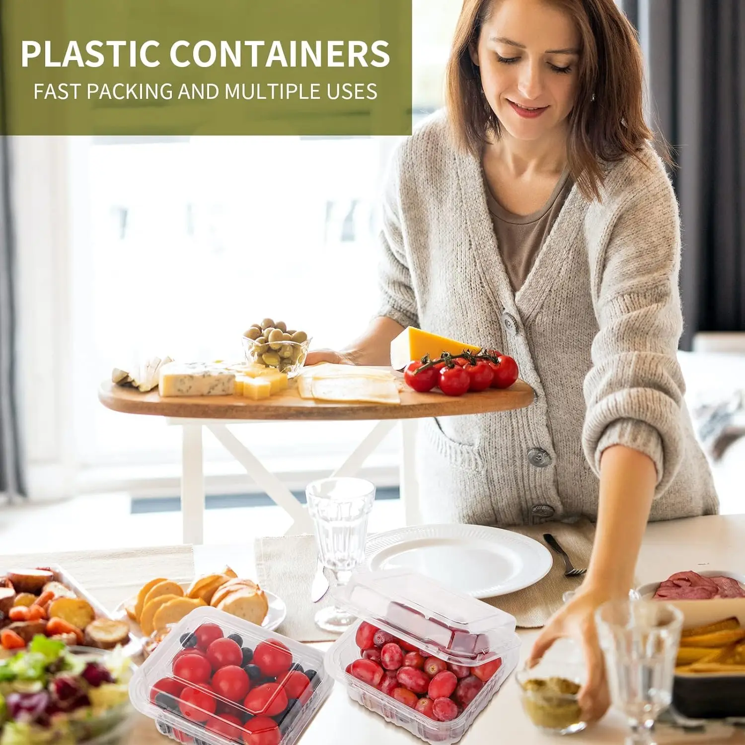 Recyclable PET Plastic Containers - Ideal for Fruit Packaging