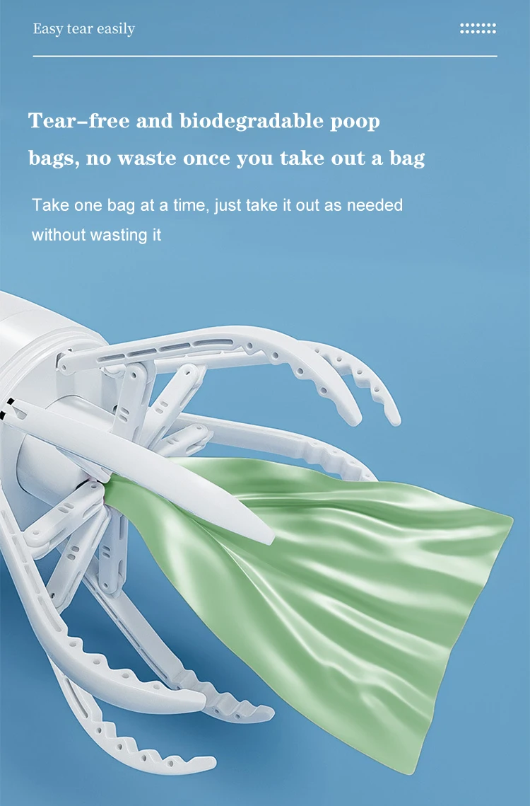 Portable Poop Scooper With Poop Bag Dispenser Light Weight Claw Waste ...