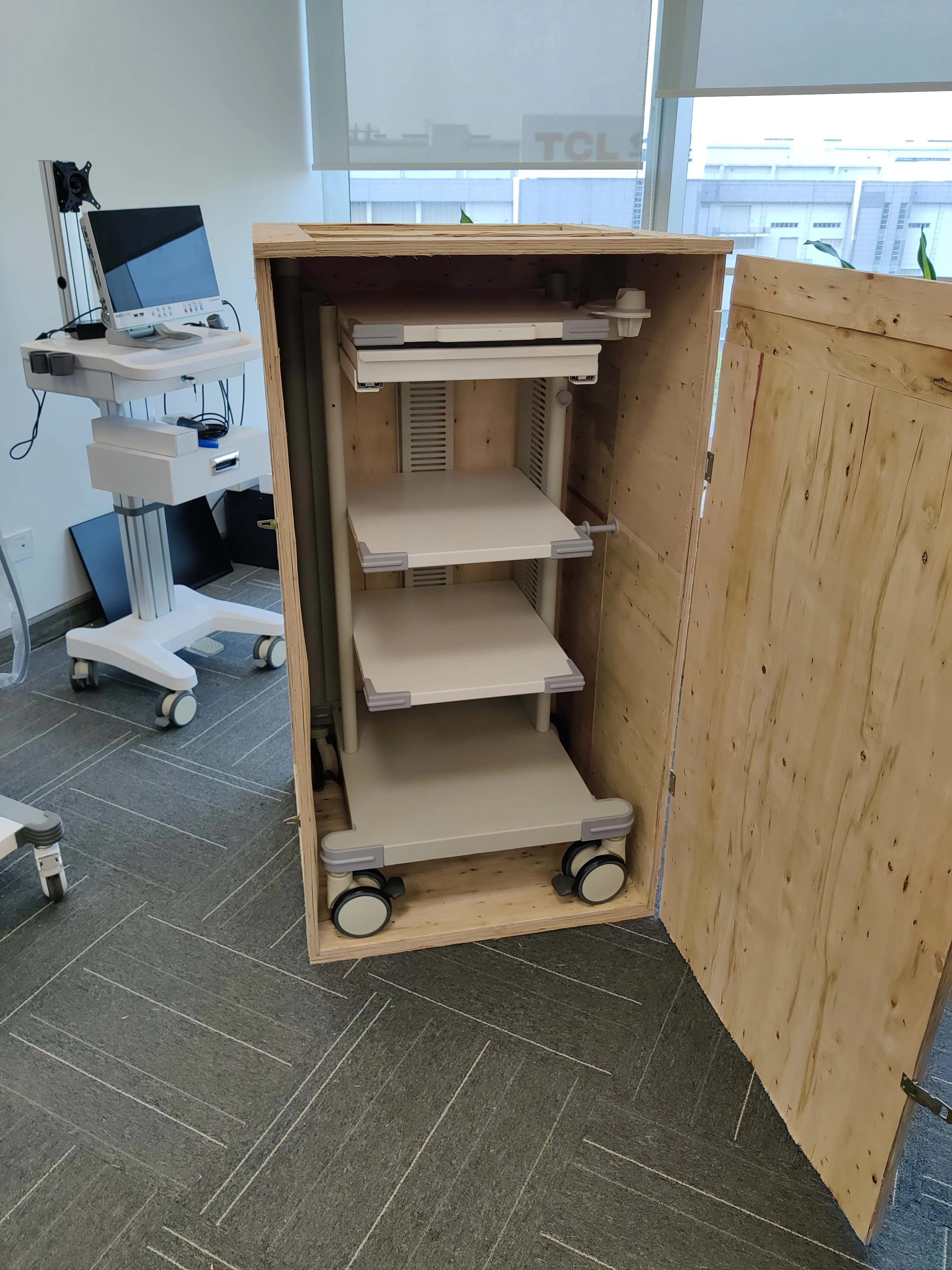 Medical Endoscopic Tower Flexible & Rigid Endoscope Trolley Cart ...