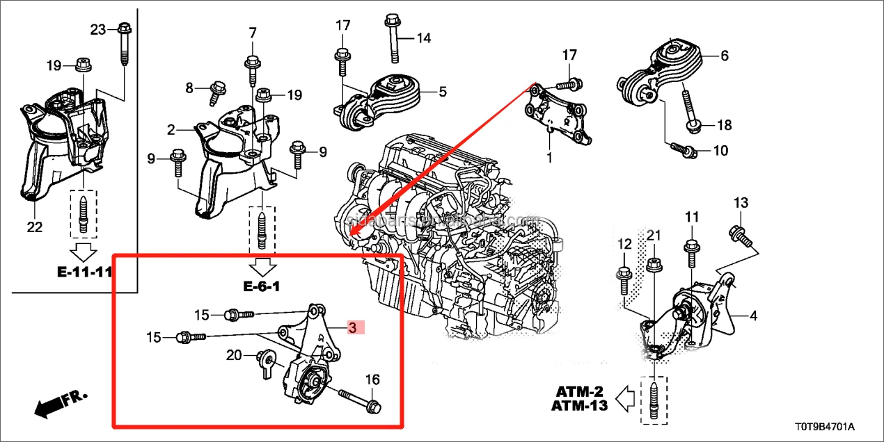 FORSIDA OEM 50830-T1W-A02 for Honda CR-V 2015-2016 RM3/4