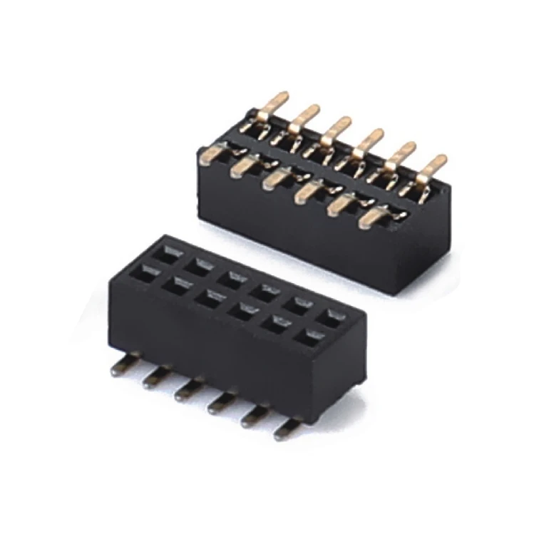 2.54mm Pitch Female Header H5.0 Dual Row Straight Bottom Entry U Type 2 ...