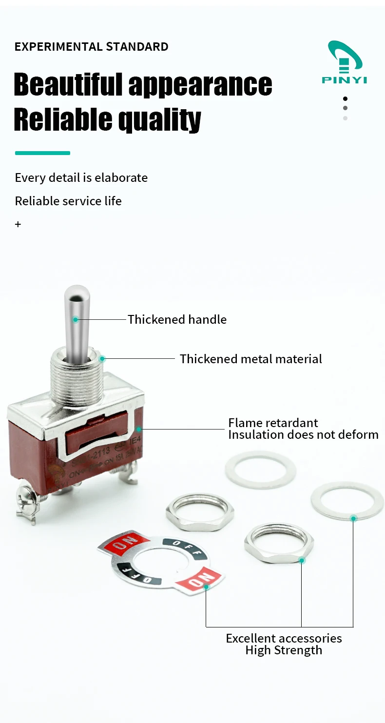 15A 250V Toggle Switch - Durable Brass Rocker with KC Cert