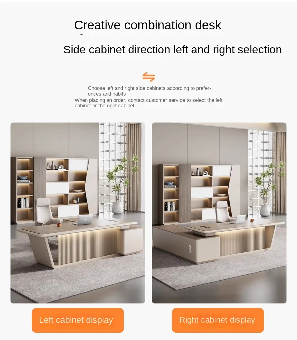 Modern Light Luxury Boss Office Desk Chair Combination