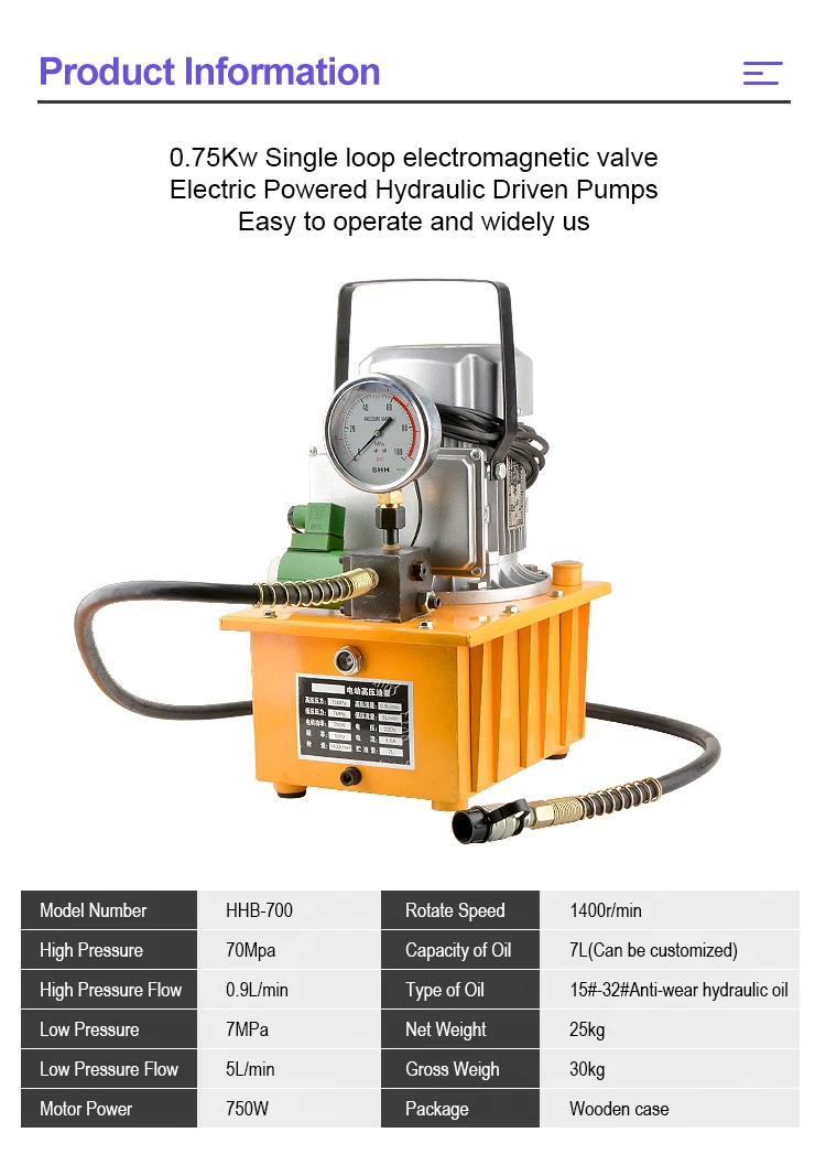 Hhb-700 70mpa High Pressure Hydraulic Pump Electric Oil Pump - Buy 380v Electr Hydraul Pump,220v ...