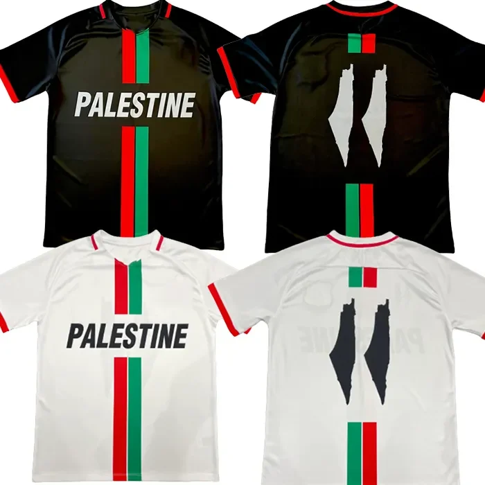 2023 2024 Palestine Soccer Jersey Black Stripe Football Shirt Football ...