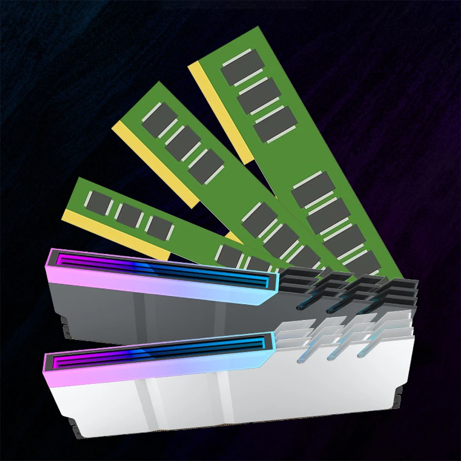 ARGB Light Effect Memory Cooling Radiator Cooling Vest Aluminum Alloy ...