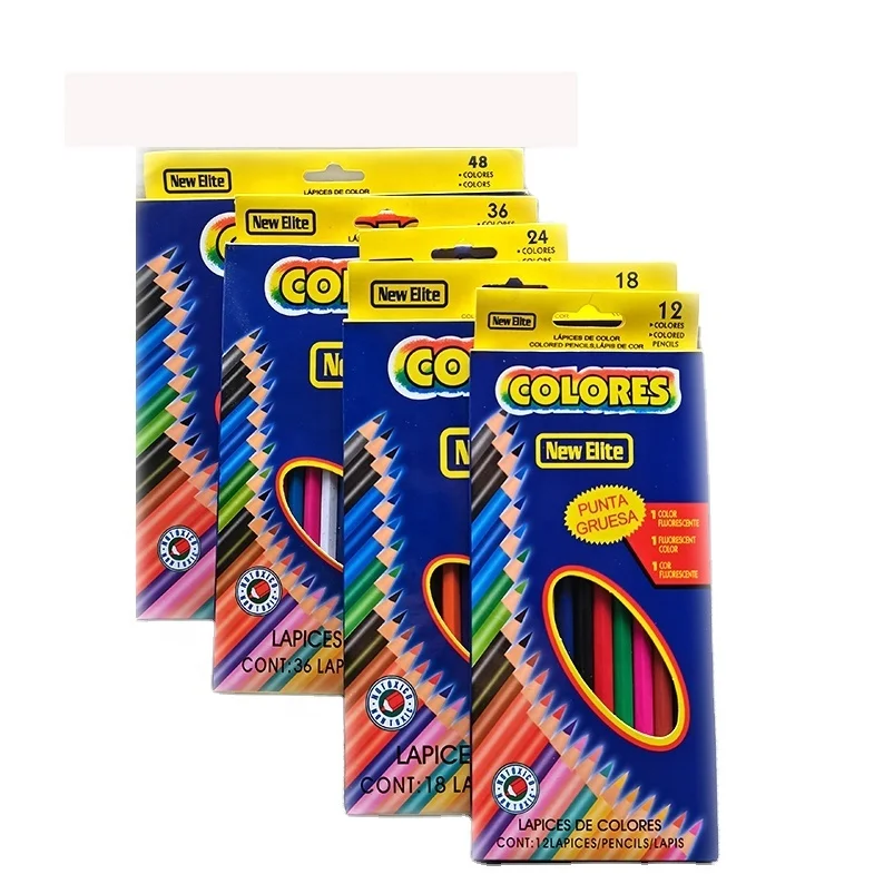 7Inch 12pcs/24pcs/36pcs /48pcs Plastic Custom Logo Color Pencil Set ...