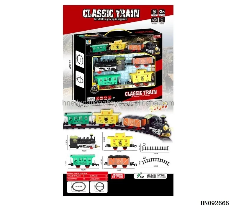 Classic Small Electric Railway Plastic Train Toys Set With Battery ...