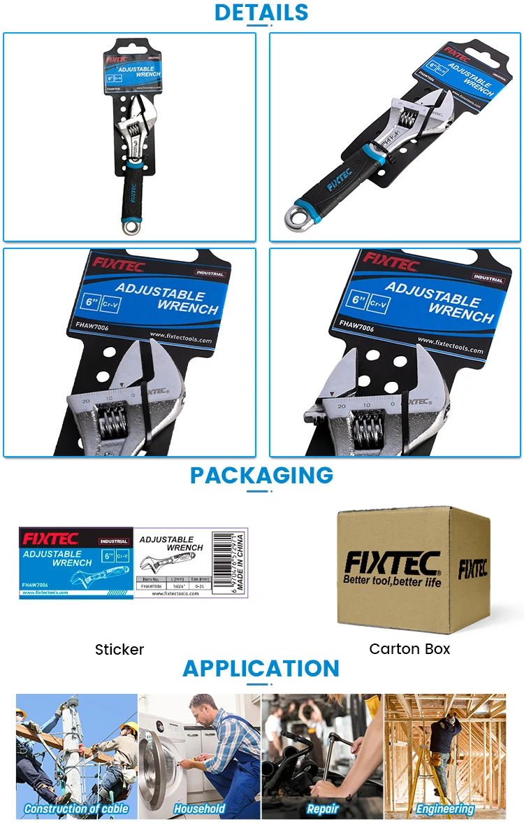FIXTEC Adjustable Wrenches - Versatile and Durable Tools