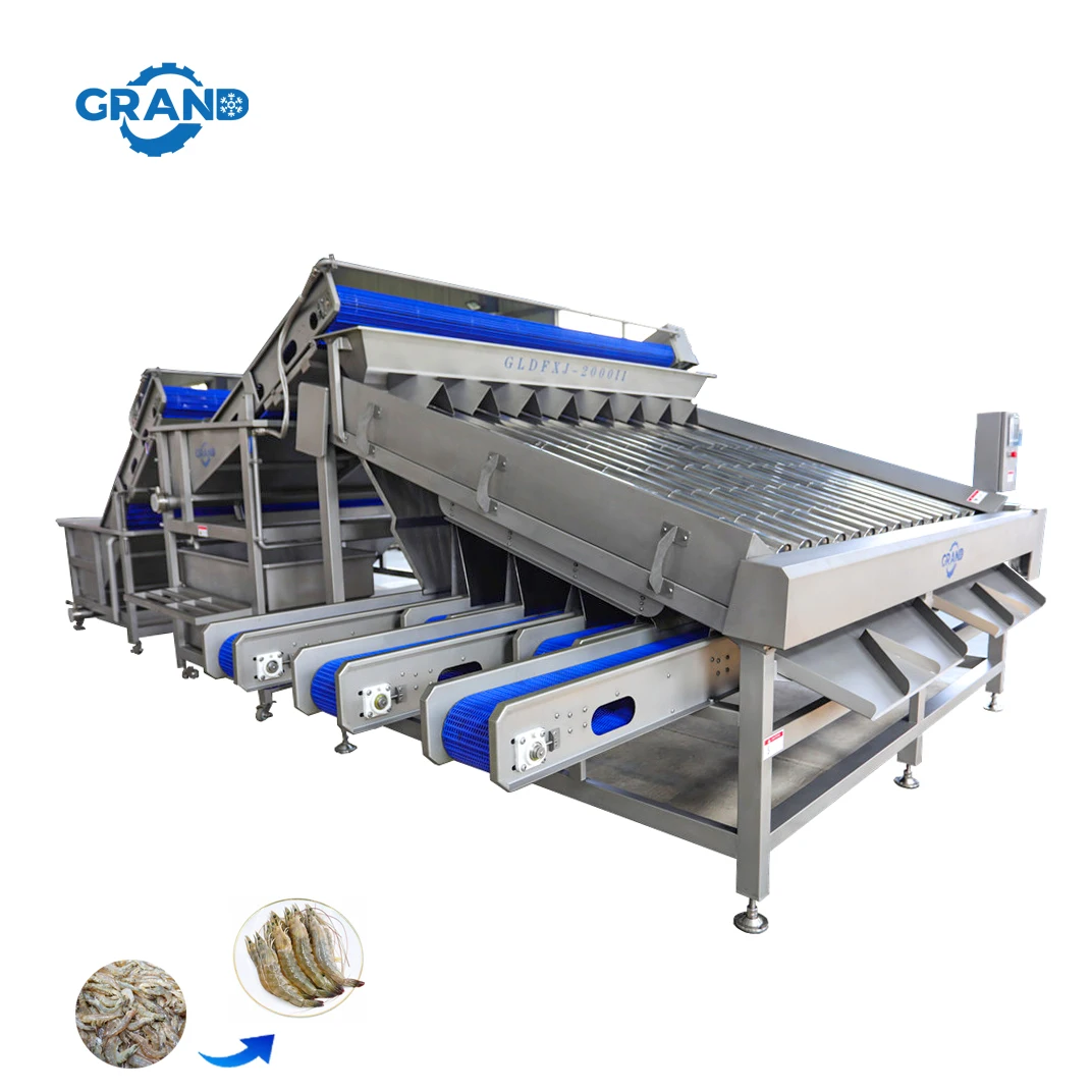 Seafood Processing 1500kg/hr Shrimp Grading Machine - Buy Prawn Washing ...