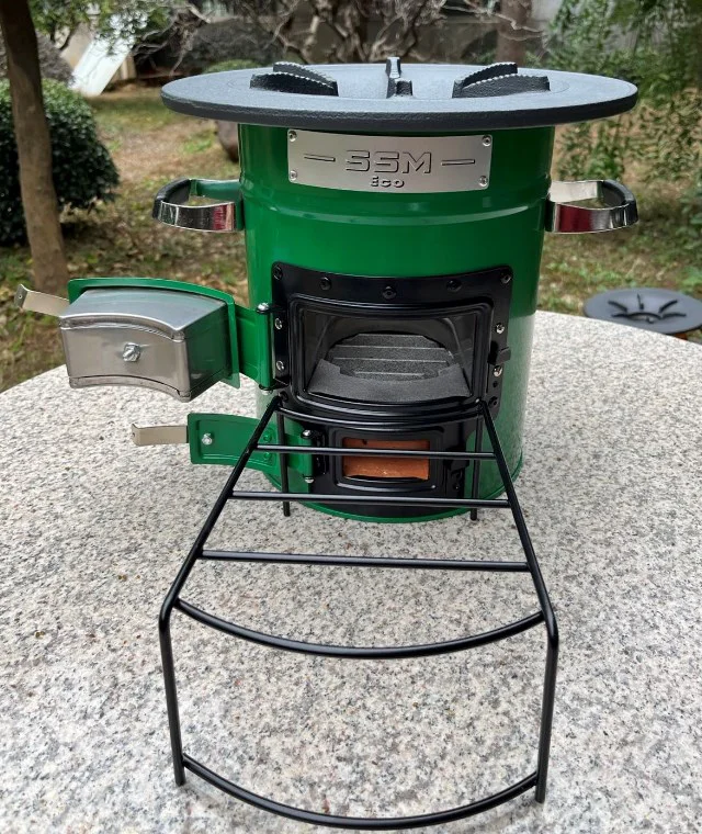 Two Doors Wood Burning Biomass Wood Stove for Outdoor BBQ