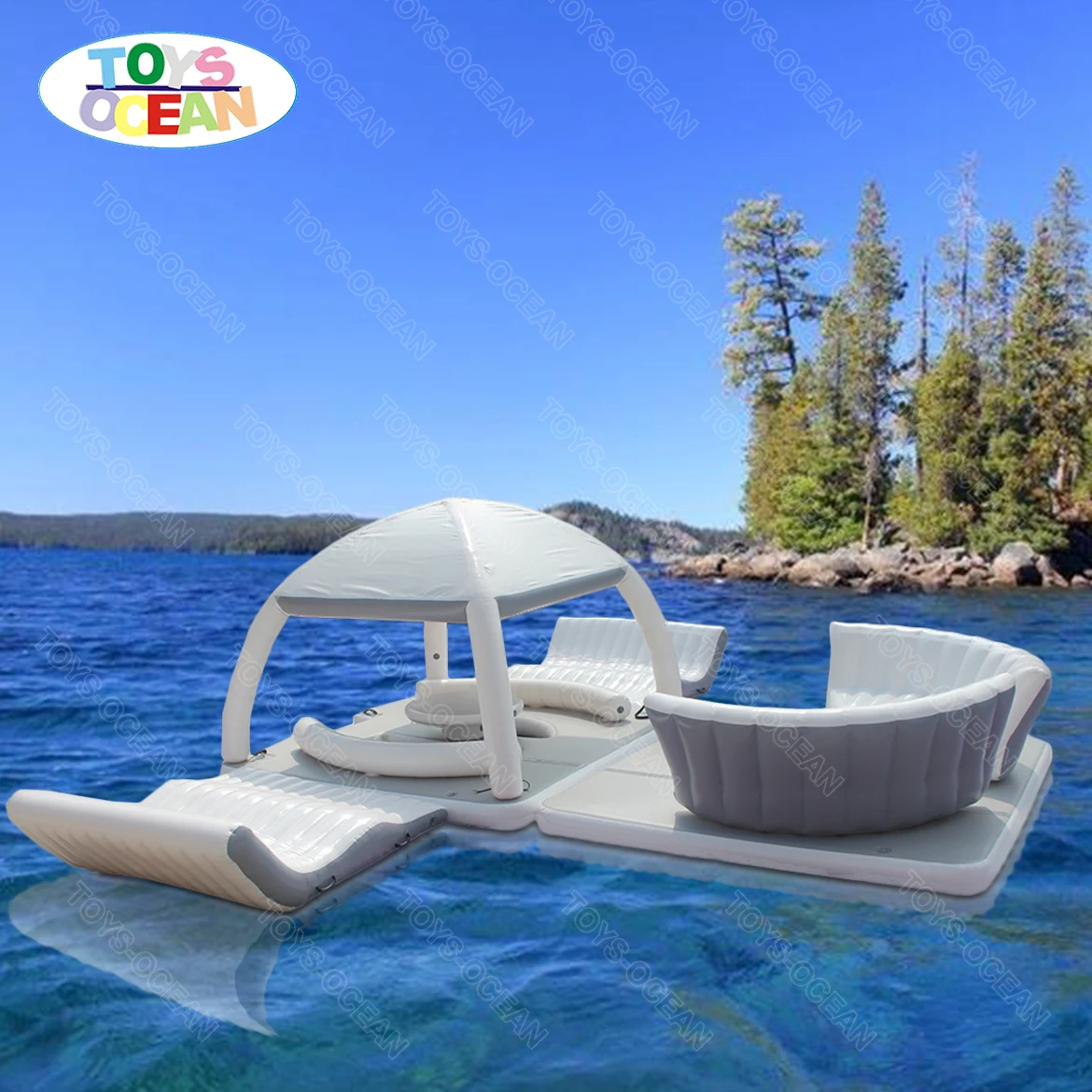 New Outdoor Leisure Party Inflatable Water Platform Inflatable Dock ...