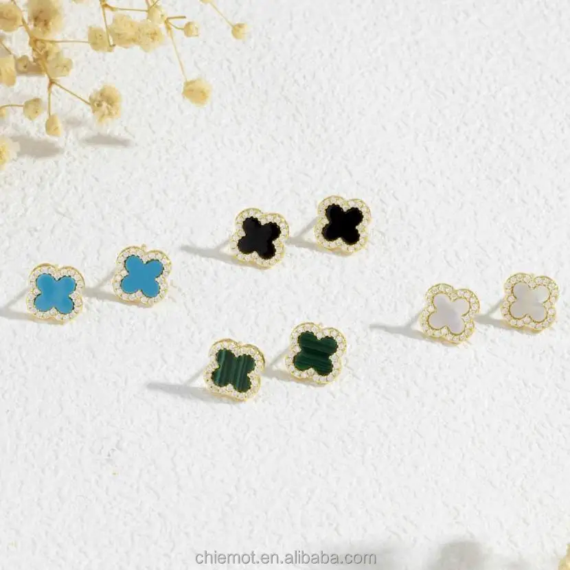 Vana Fine Four Leaf Clover Jewellery 925 Sterling Silver Charm Bracelet Bangle Silver 925 ...