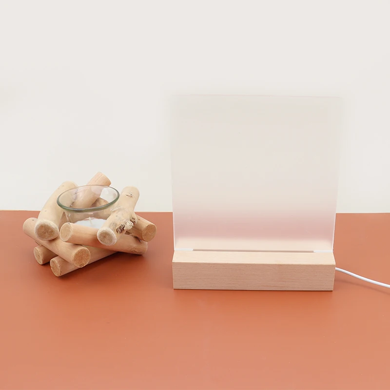 Wood LED Light Base - 3D LED Night Light for DIY Acrylic