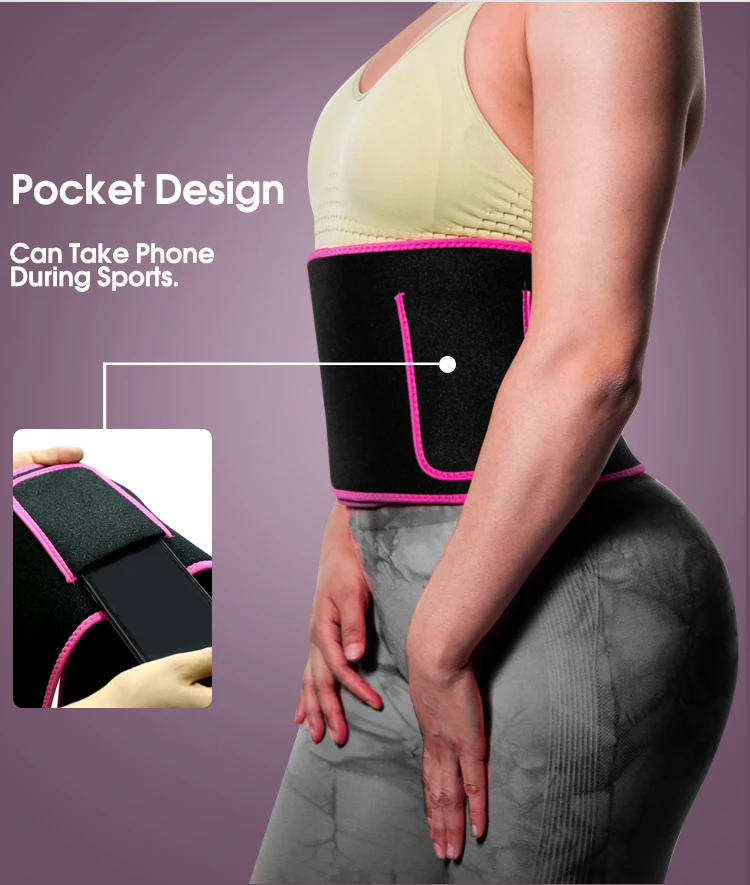 Adjustable Neoprene Slimming Sweat Waist Trimmer Belt Support With ...
