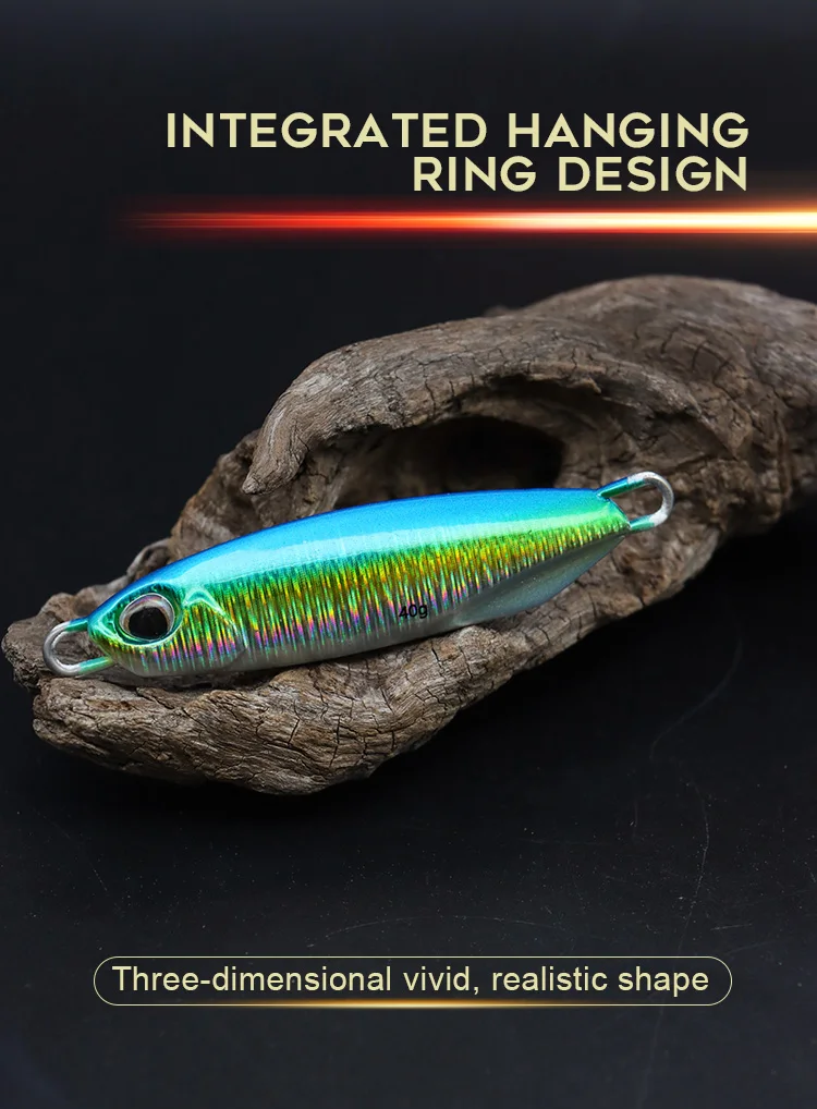 Long Lead Fish Jigging Bait 20g 45mm 40g 60mm 4colors Small Bait Jig Metal Slow Pitch Jig With ...