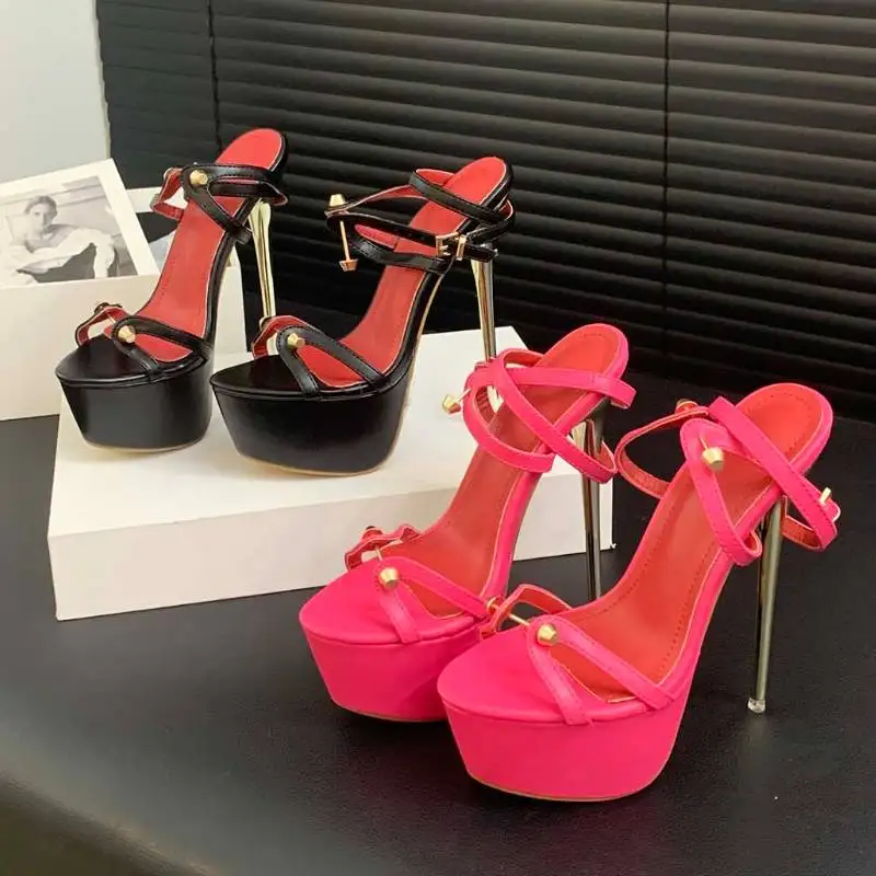 Zapatos De Mujer Plataforma Pole Dance Metal Thin Stiletto Platform ...