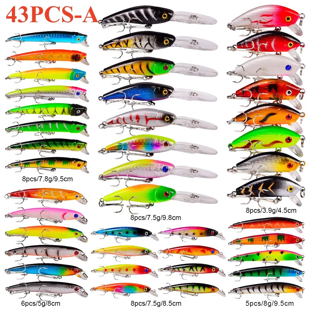 New Fishing Lures - Hard Baits Minnow Wobbler Kits