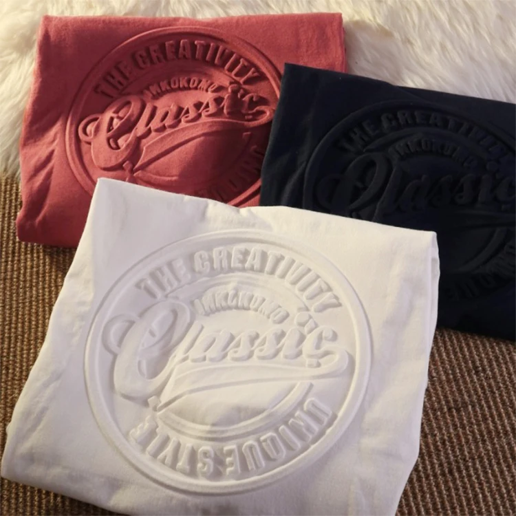 Custom Fashion Embossed Tee Cotton Men Tshirts Organic Pima Cotton ...