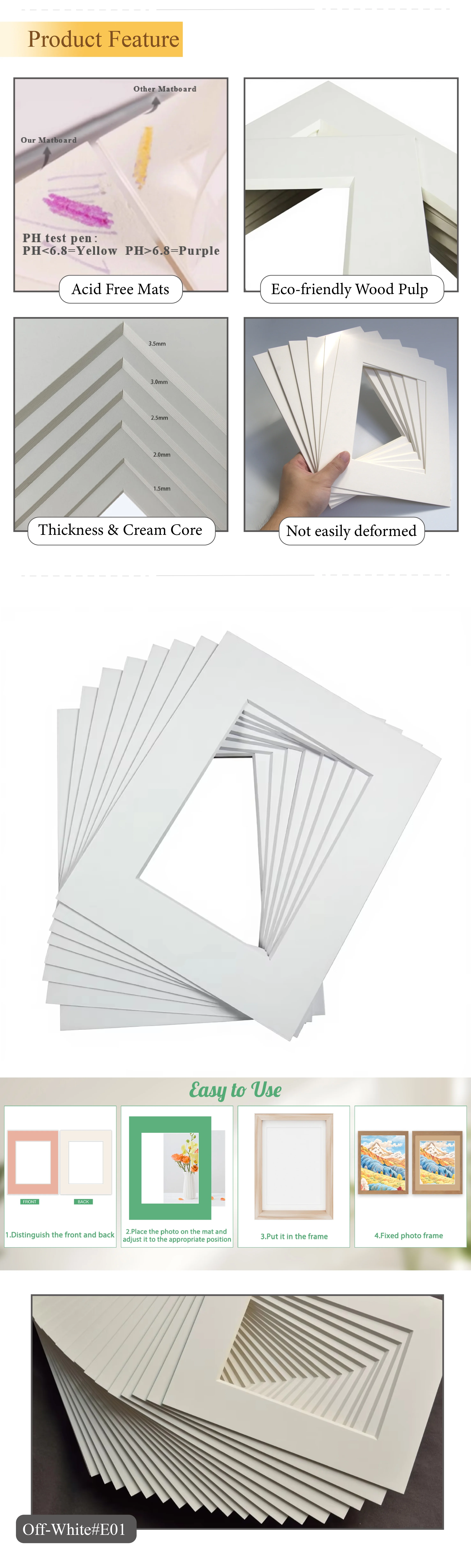 Factory Direct Acid Free Matboard Frame Percut Matboard Mounting Board ...
