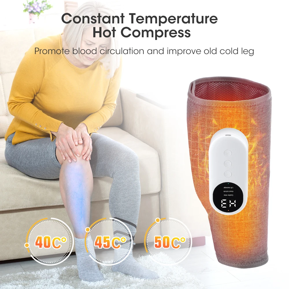 Wireless Air Pressure Calf Massager Hot Compression Leg Massager for ...