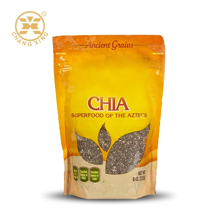 Customized 250g Chai Seeds Packaging Bag Plastic Zip Lock Bag With ...