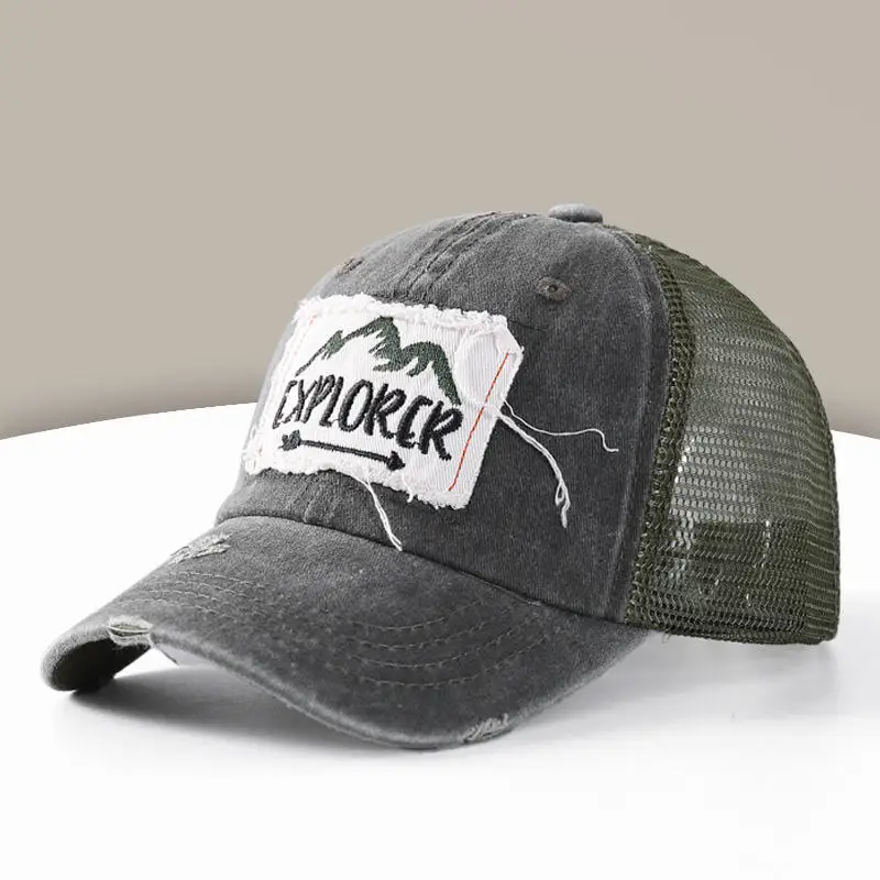 Wholesale Customized Washable Hole Baseball Cap Letter Patch ...